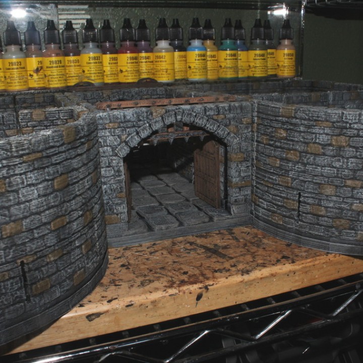 3D Printable OpenForge Stone Barbican by Devon Jones