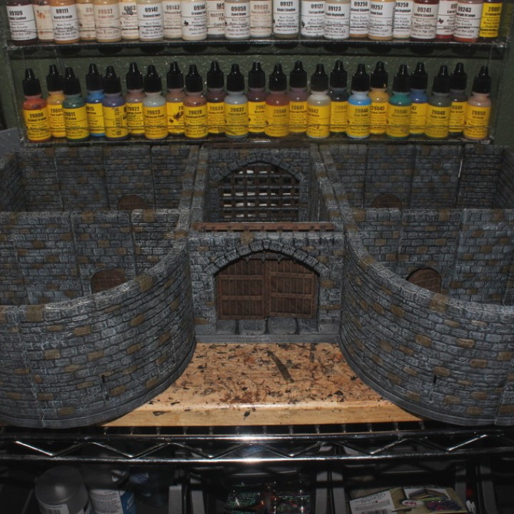 3D Printable OpenForge Stone Barbican by Devon Jones