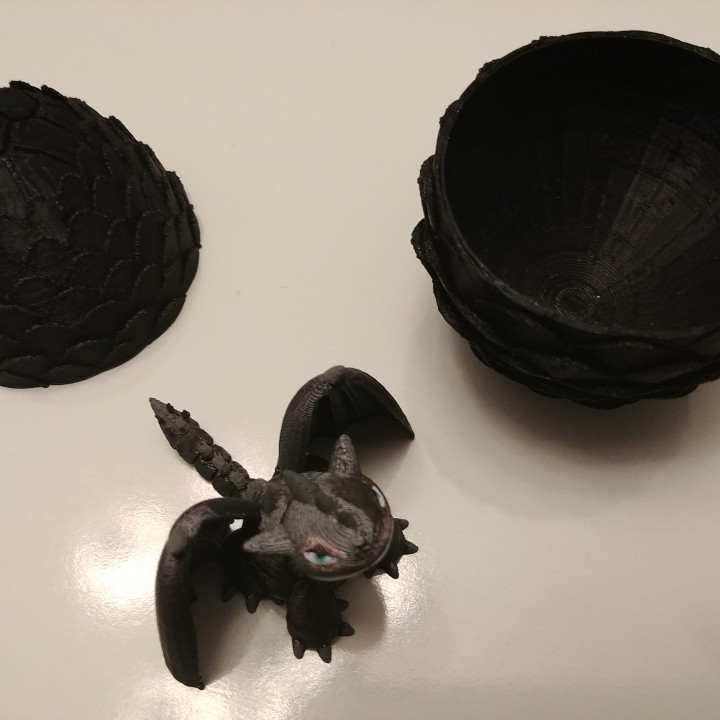 3D Printable Dragon Egg & Dragon - Articulated by 0ni