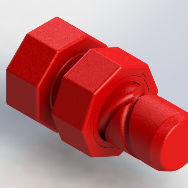 3D Printable Self-Reversing Nut & Bolt by Mii3D