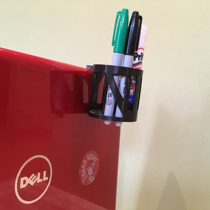 3D Printable Screen Mounted Desk Tidy by Chris Auld