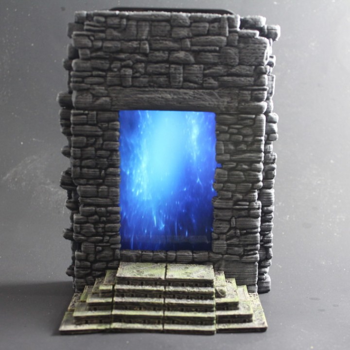 3D Printable OpenForge Ruined Stone Portal by Devon Jones