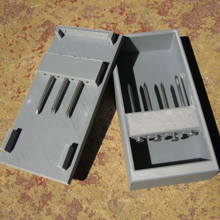 3D Printable Nail Puzzle Box by Arden Markin