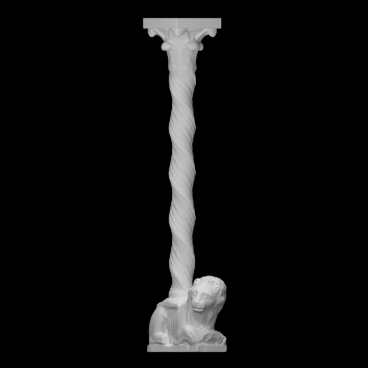 3D Printable Two Lions with Twisted Columns and Bud-Capitals by Scan ...