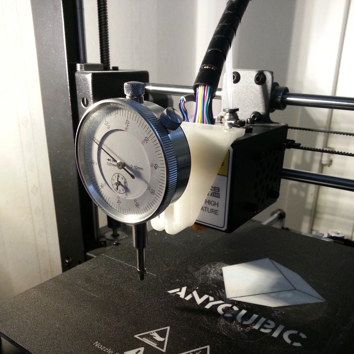 3D Printable Dial indicator support for ANYCUBIC I3 MEGA by Karim Lakra
