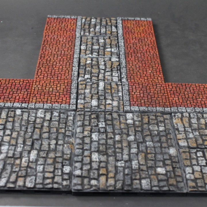 3D Printable OpenForge Cobblestone Streets: Square Pattern by Devon Jones