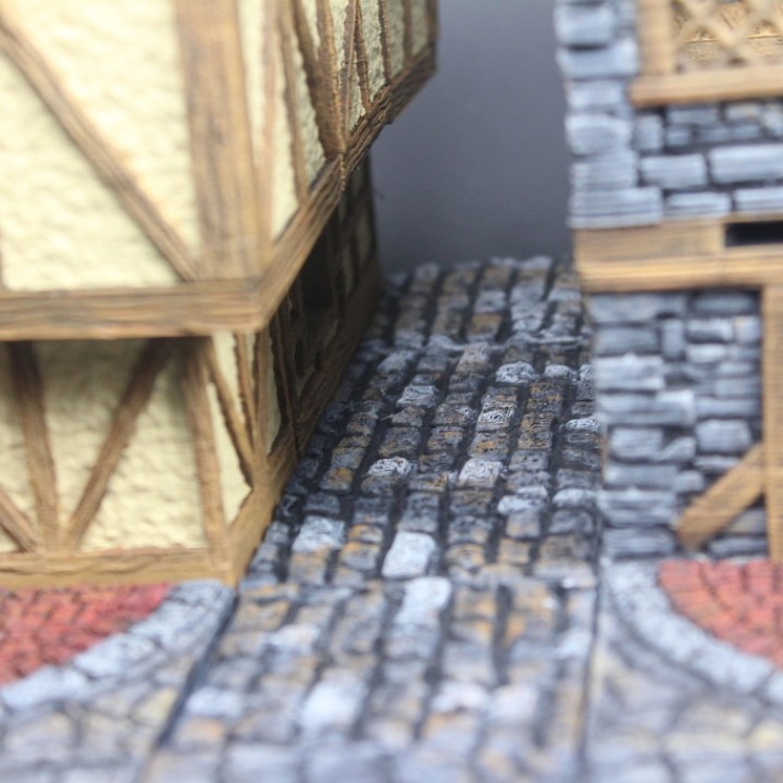 3D Printable OpenForge Cobblestone Streets: Square Pattern by Devon Jones