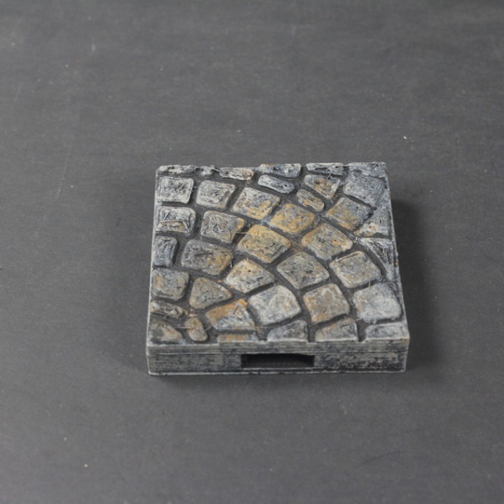 3D Printable OpenForge 2.0 Cobblestone Streets: Fan Pattern by Devon Jones