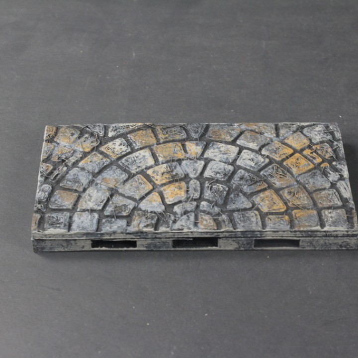 3D Printable OpenForge 2.0 Cobblestone Streets: Fan Pattern by Devon Jones