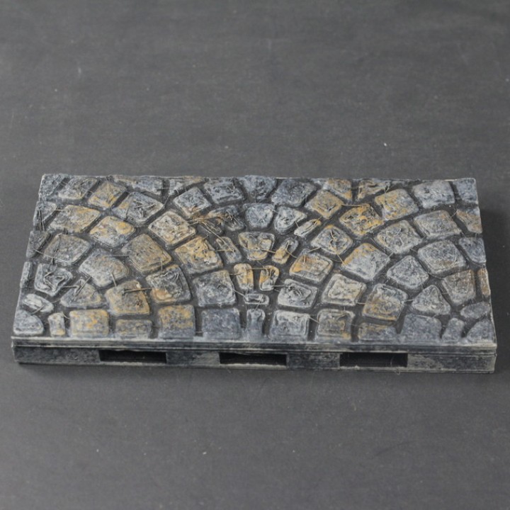 3D Printable OpenForge 2.0 Cobblestone Streets: Fan Pattern by Devon Jones