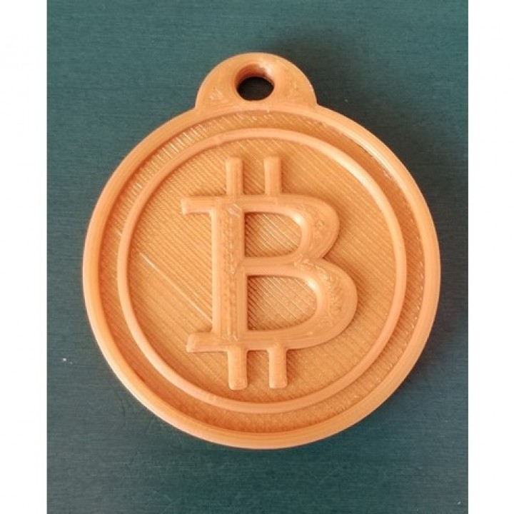 3D Printable Bitcoin Keychain by John Hoarty