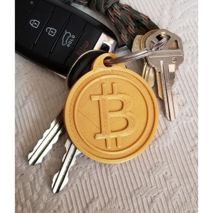 3D Printable Bitcoin Keychain by John Hoarty
