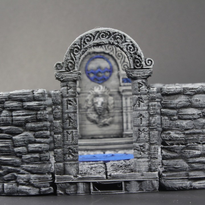 3D Printable OpenForge 2.0 Encounter: Water Shrine by Devon Jones