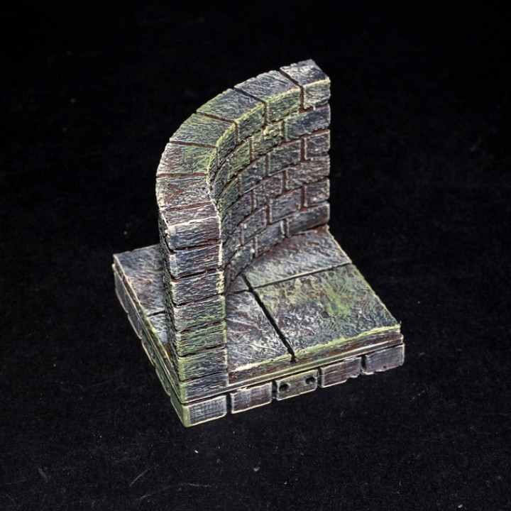3D Printable OpenForge 2.0 Cut Stone Curved (Square floor) by Devon Jones