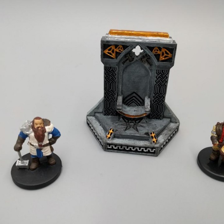 3D Printable OpenForge Dwarven Throne by Devon Jones