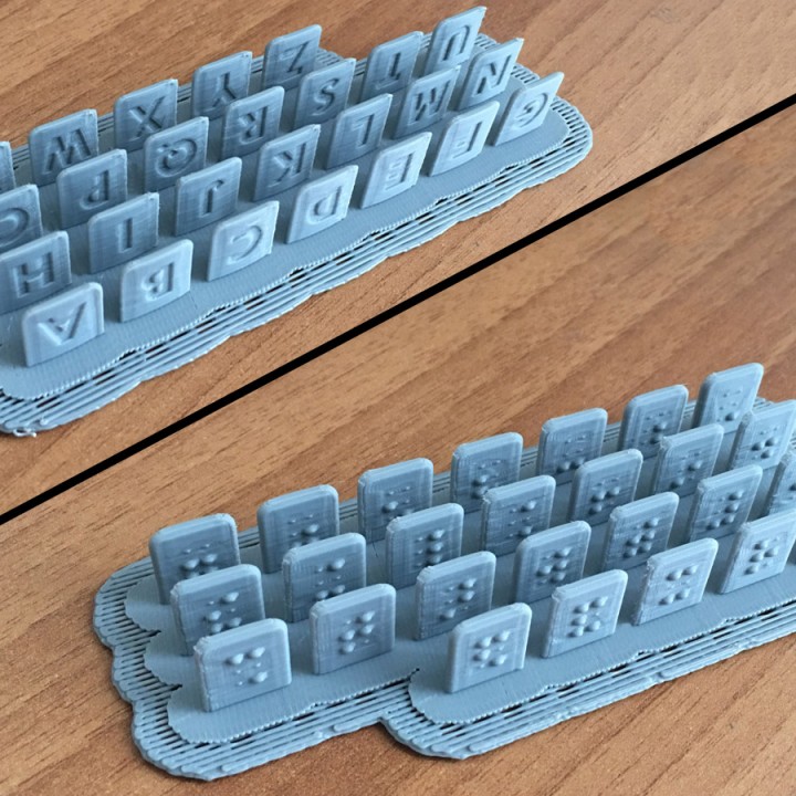 3D Printable Braille Keyboard Covers Keys by Stefano Veronese