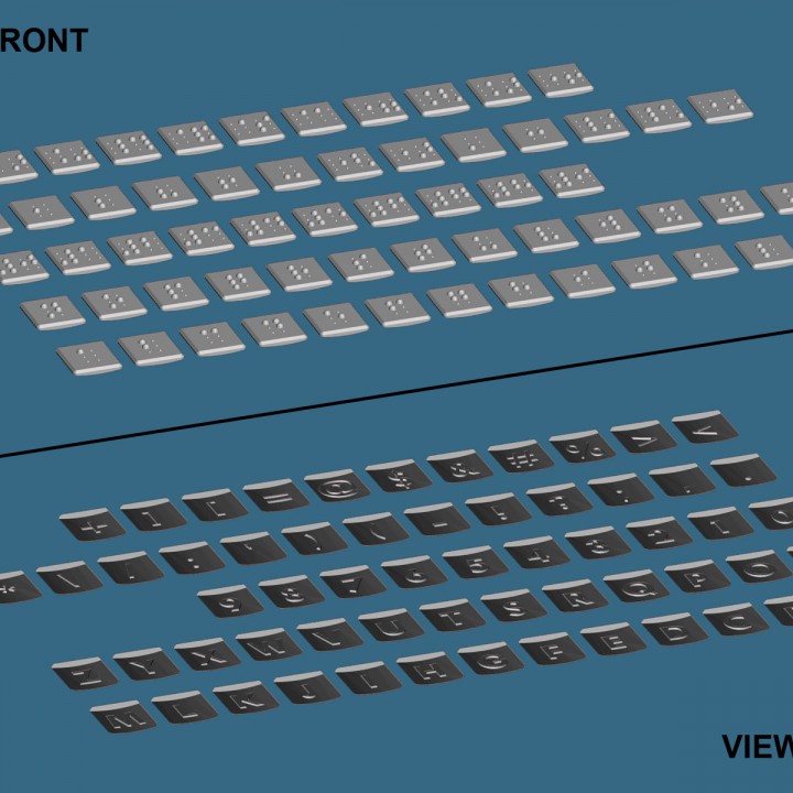 3D Printable Braille Keyboard Covers Keys by Stefano Veronese