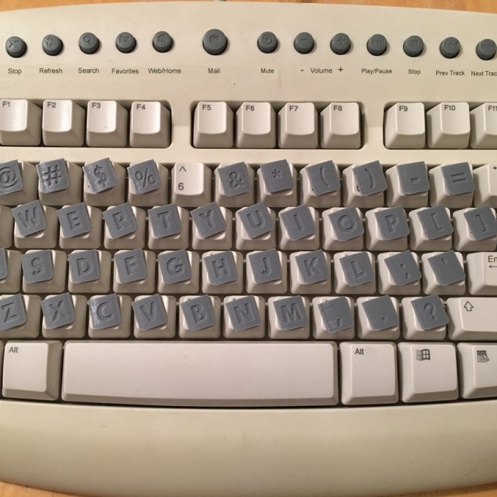 3D Printable Braille Keyboard Covers Keys by Stefano Veronese