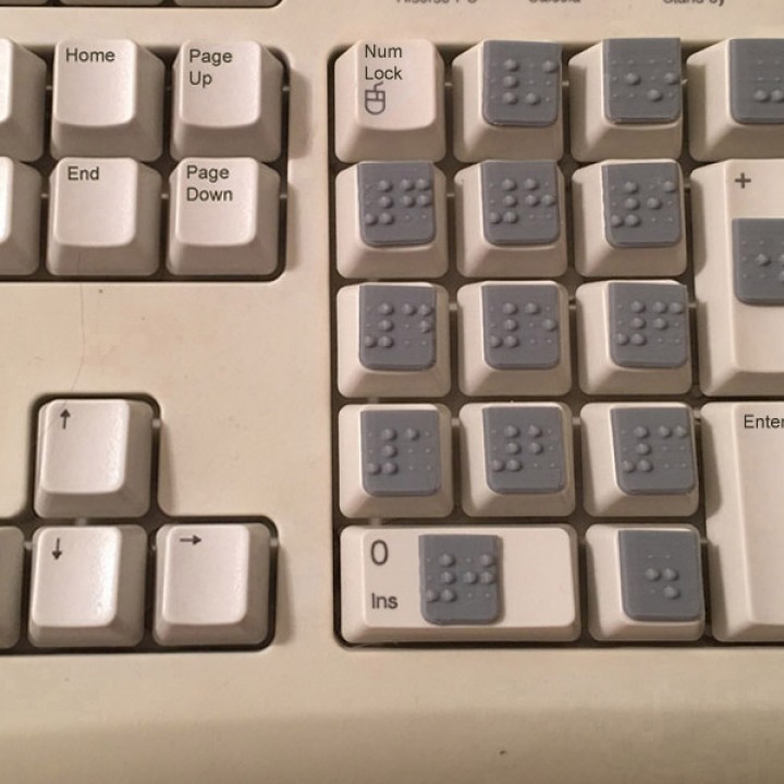 3D Printable Braille Keyboard Covers Keys by Stefano Veronese