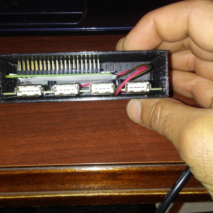 3D Printable Pi ZERO w/insignia usb hub case by Timothy L Pfeifer