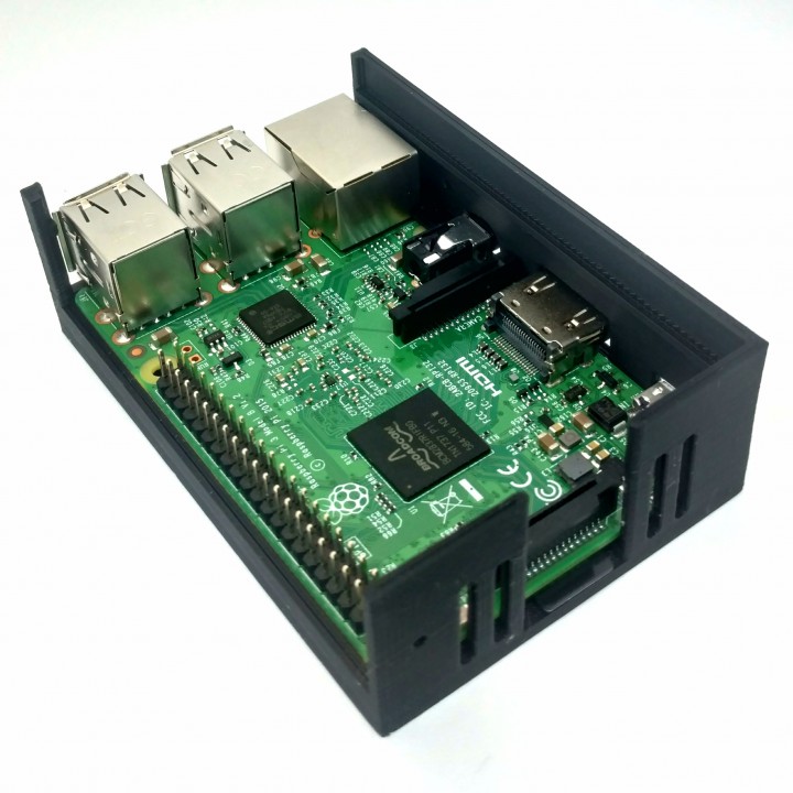3D Printable Raspberry Pi Case - Very Slim design by Ronald J Knerr