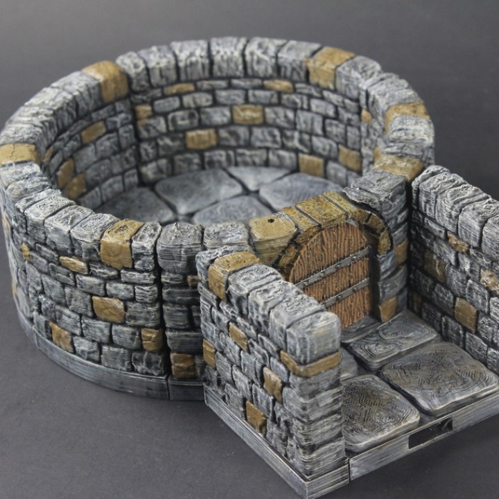 3D Printable OpenLOCK Dungeon Stone Curved Interfaces by Devon Jones
