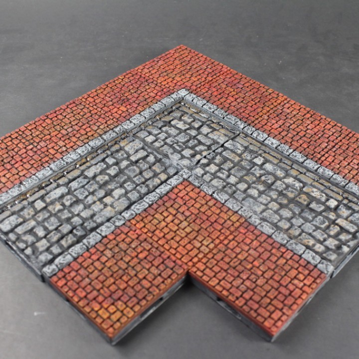 3D Printable OpenForge Cobblestone Streets: Gutters by Devon Jones