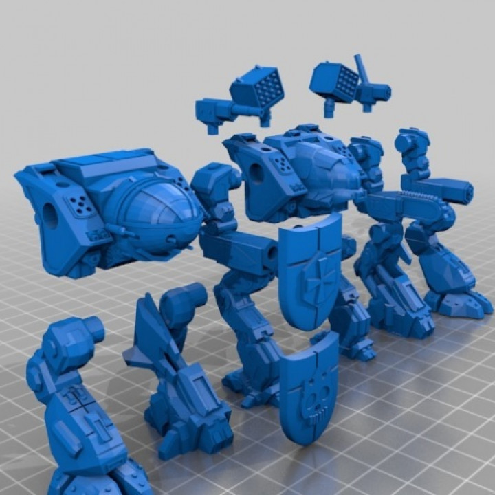 3D Printable Modular Mech Base Set by Michael Hersel