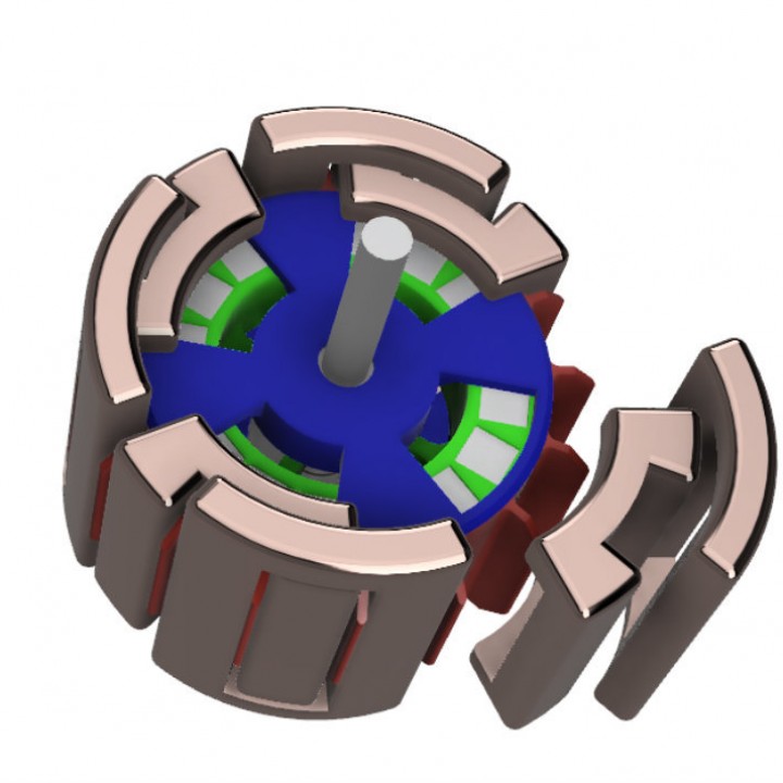 3D Printable Gen6 - 3d printed, Halbach Array electric power generator ...