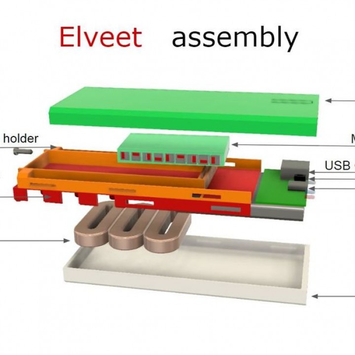 3D Printable Elveet. Kinetic Charger Powerbank case by Tetiana Bulgakova
