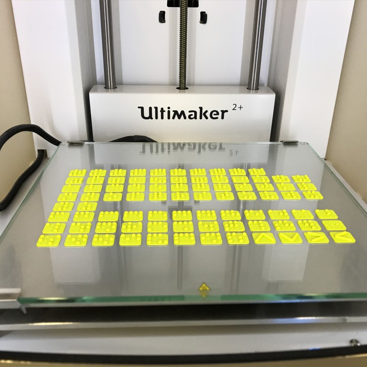 3D Printable 3D Braille Keyboard Labels (All Keys) by Ali Ramezani