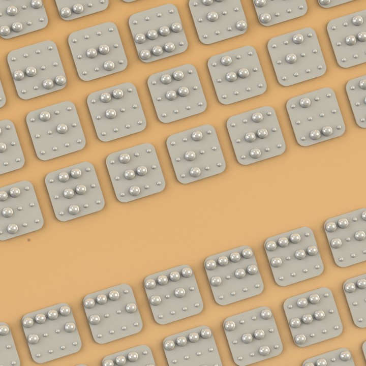 3D Printable 3D Braille Keyboard Labels (All Keys) by Ali Ramezani