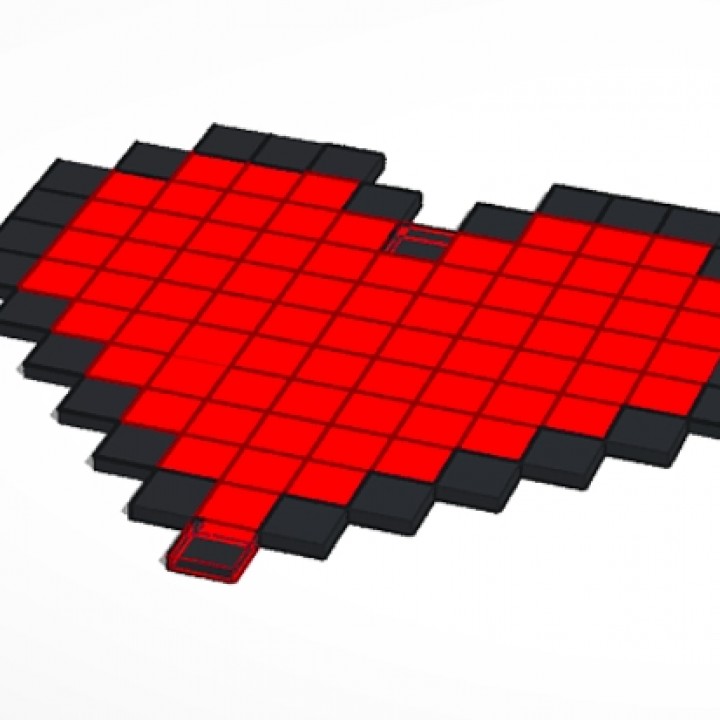 3D Printable Heart pixel art by wowweeee
