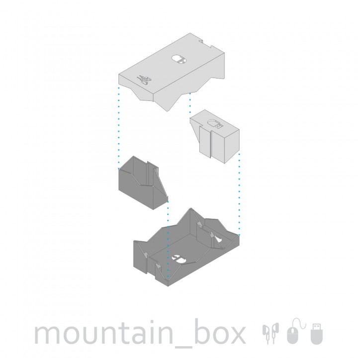 3D Printable mouse case mountain box by r falkowski