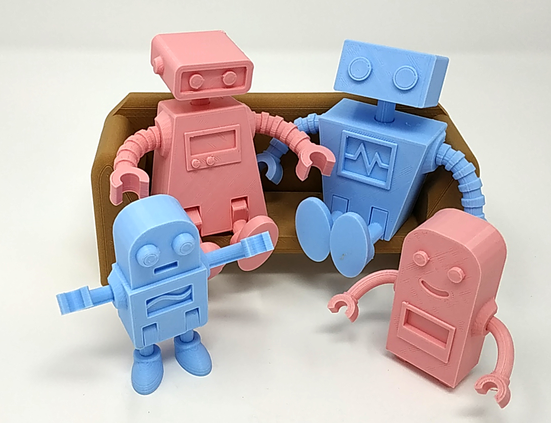 3D Printable Robot Family Simple No Support by Toymakr3d