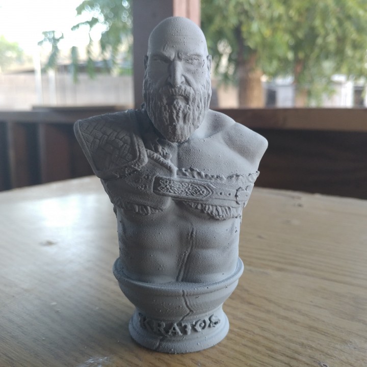 3D Print of Kratos Bust - God of War 4 by CMPND3D