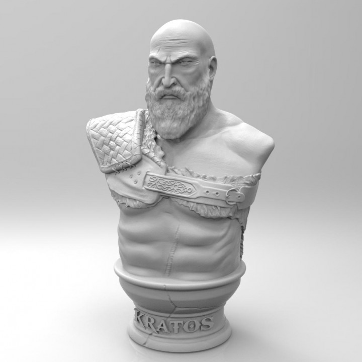 3D Printable Kratos Bust - God of War 4 by Fotis Mint Studios