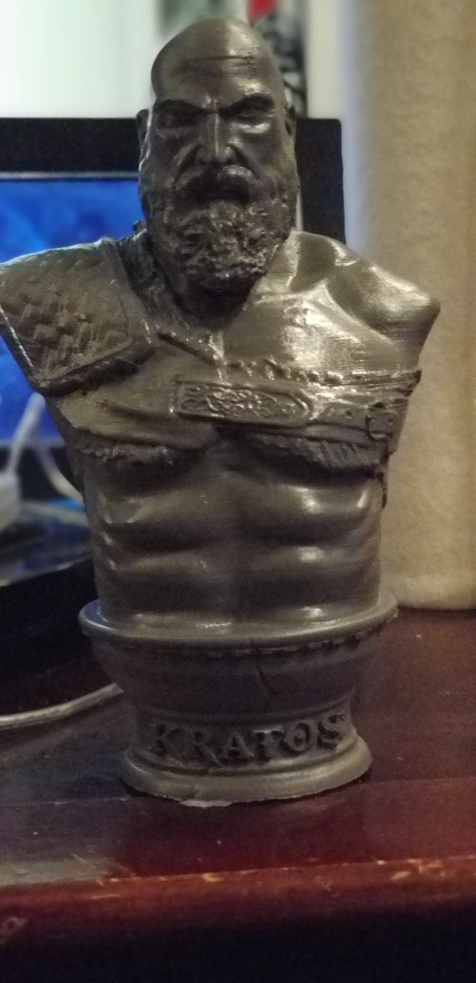 3D Printable Kratos Bust - God of War 4 by Fotis Mint Studios