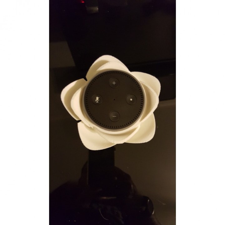 3D Printable Echo Dot Flower Holder by Curadh13