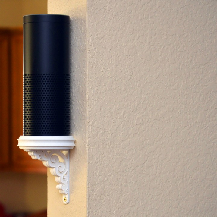 3D Printable Amazon Echo Alexa Fancy Wall Mount by Pyrex238