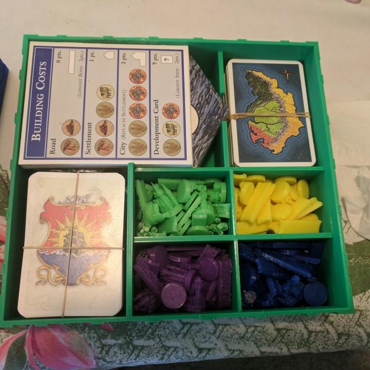 3D Printable Catan Pieces tray by Nathan
