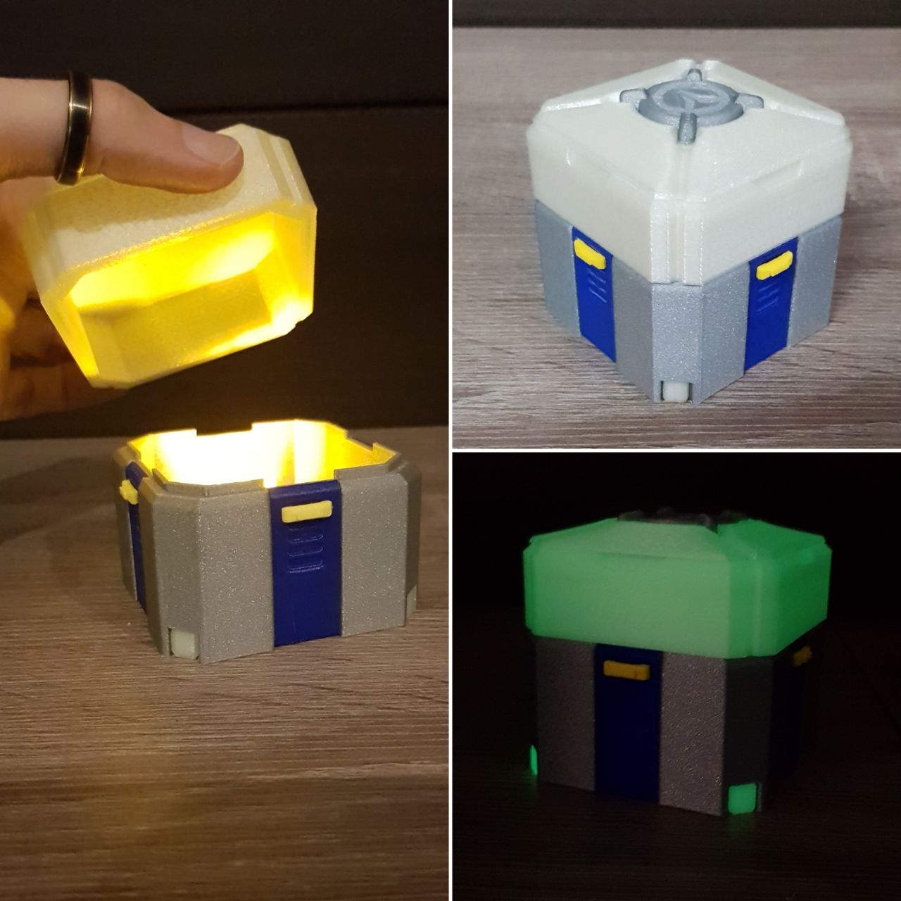 3D Printable Overwatch loot box in separated colored parts by Pagan Gerd