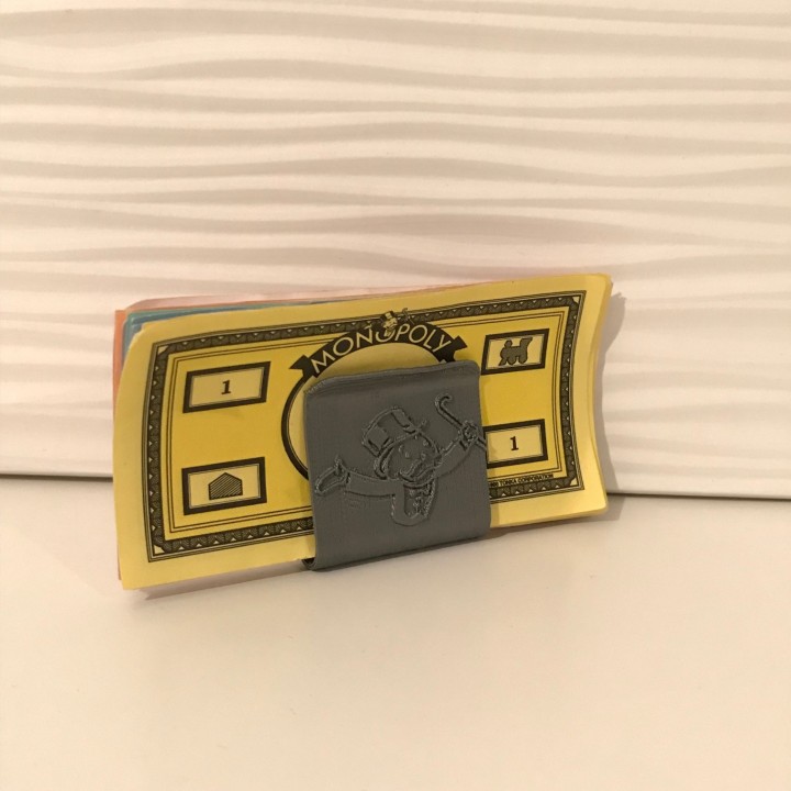 3D Printable Monopoly money clip by Robert doughty