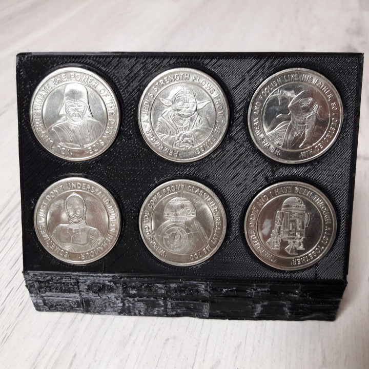 3D Printable Coin stand 3x2 by Flo C
