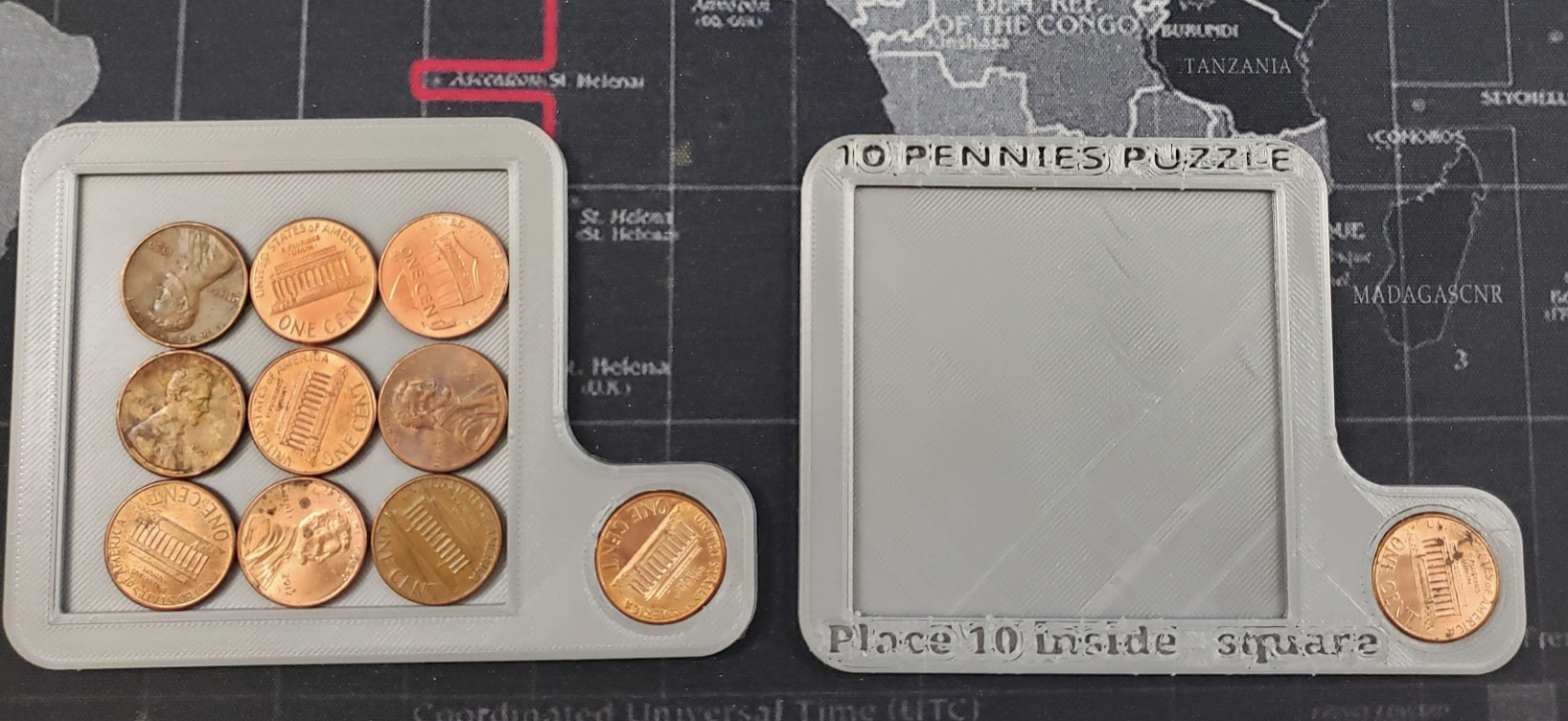 3D Printable 10 Penny Puzzle by Arden Markin
