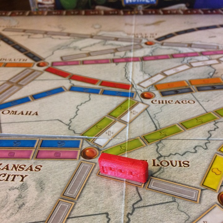 3D Printable Ticket to Ride Train Replacement by Gavin E
