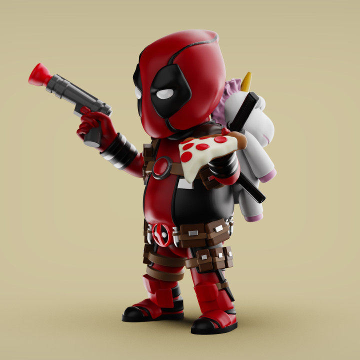 3D Printable Chubby Deadpool (low res) by Kevin Huang