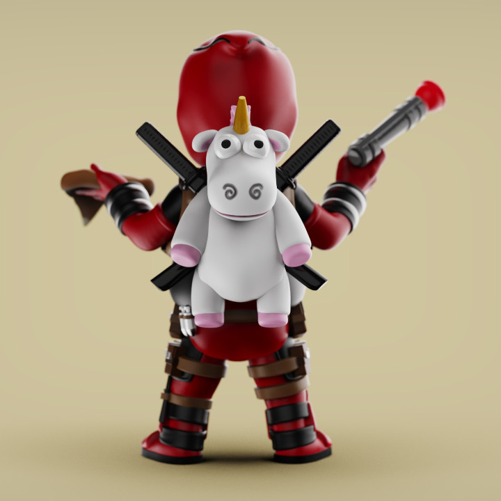 3D Printable Chubby Deadpool (low res) by Kevin Huang