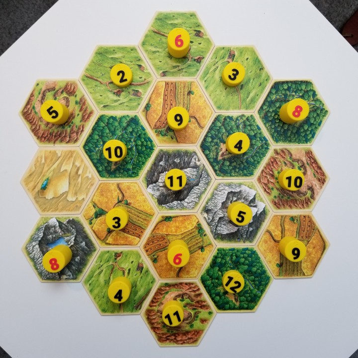 3D Printable Settlers of Catan Resource Number Tokens by Joel Bonasera