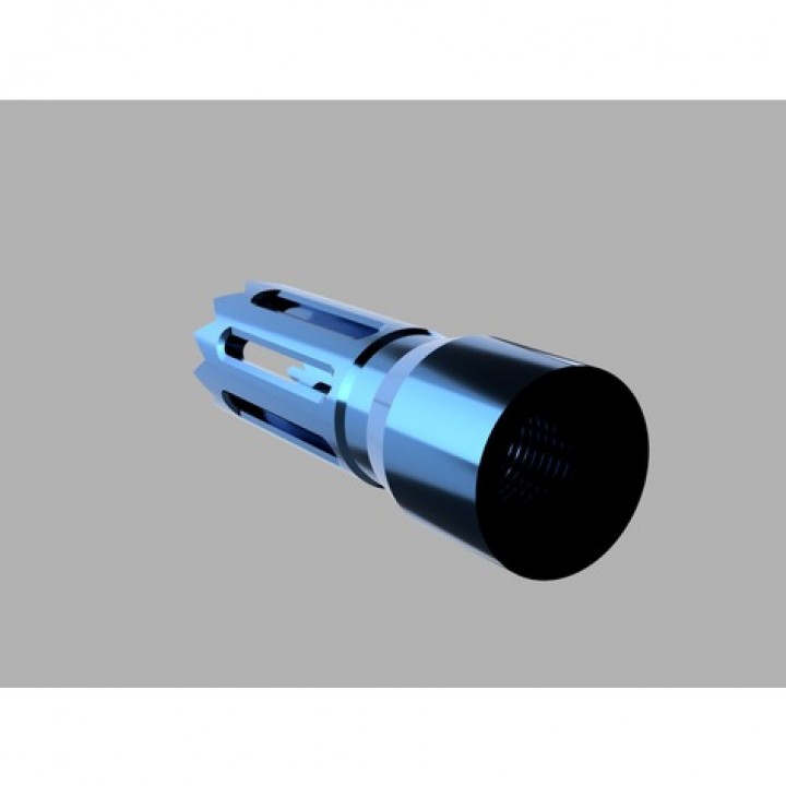 3D Printable threaded airsoft muzzle brake/flash hider for MP7 by KE